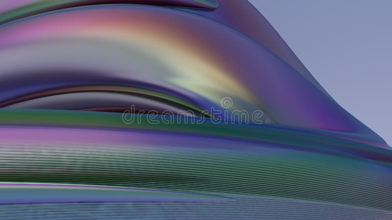 Organic Chrome Reflections Metal Geometry Liquid Creature-like Paint ...