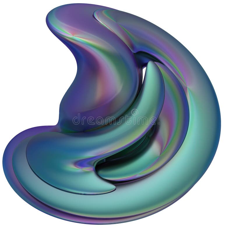 Organic Chrome Reflective Metal Geometry Impressionistic Liquid Paint ...