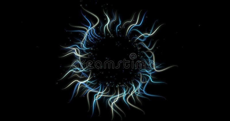 Animation of Magic Threads and Particles from a Circle on a Black ...