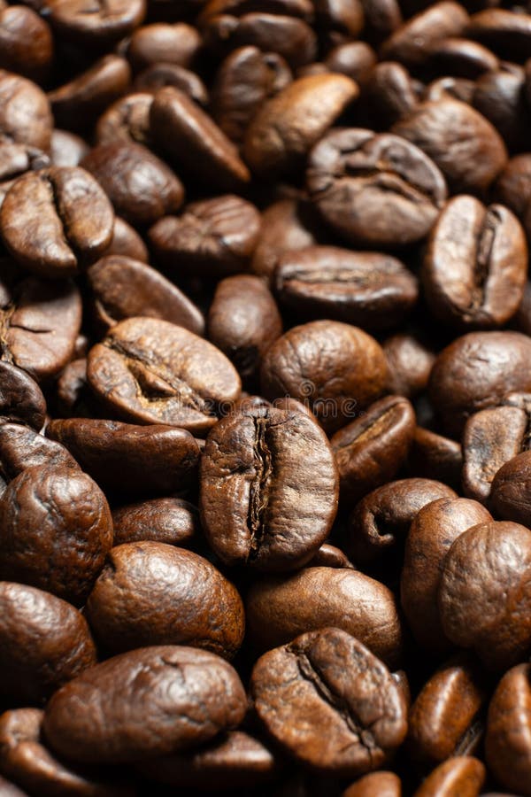 Organic Coffee Beans Detailed Texture Close Up Stock Photo - Image of ...