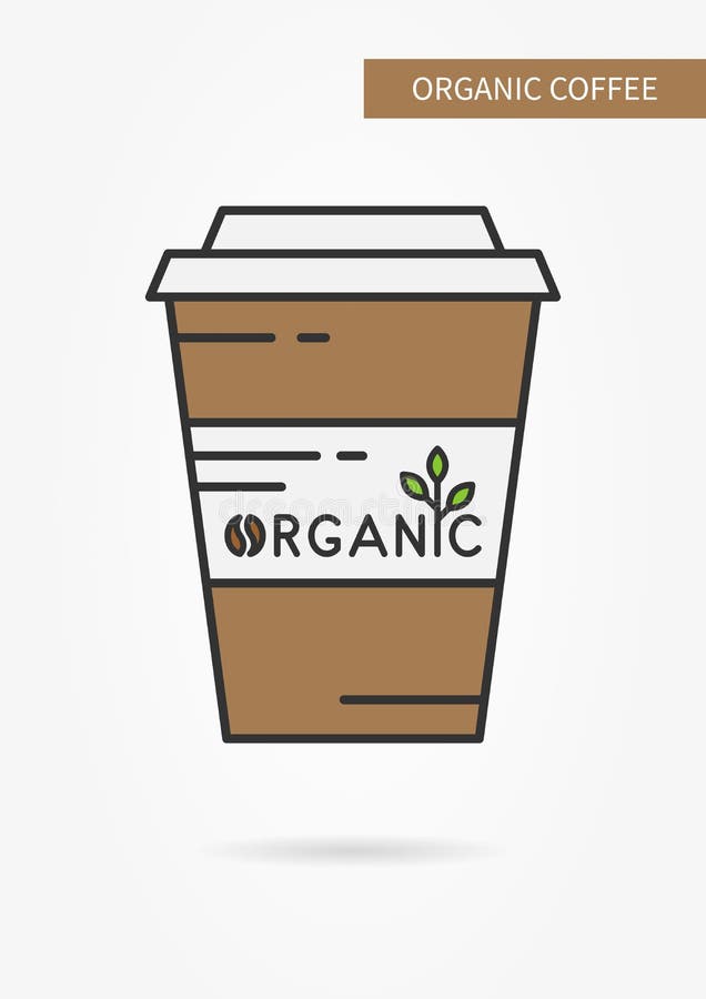 Organic Coffee Linear Vector Illustration Stock Vector - Illustration ...