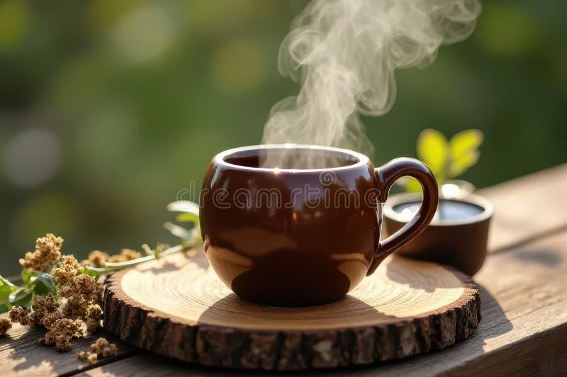 Coffee Brewing Experience Using a Vintage Mug Stock Illustration ...