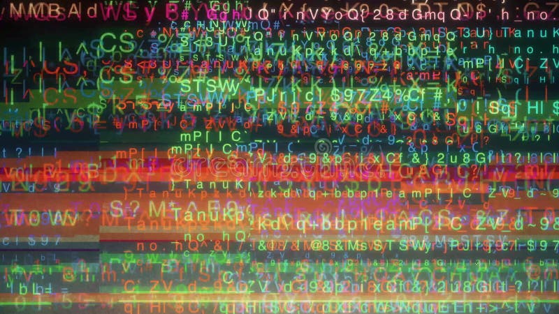 Organic Colorful Glitch Noise with Random Text Background 4k Loop ...