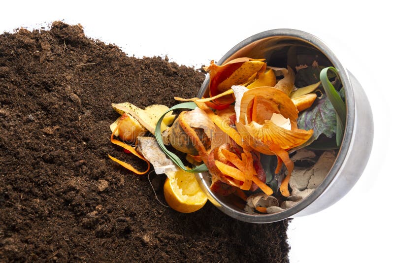 The Organic Compost - Biodegradable Kitchen Waste and Soil Stock Image ...