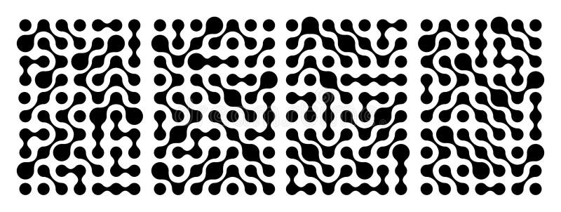 Organic Connect Shape Pattern with Dots. Abstract Metaball Vector ...