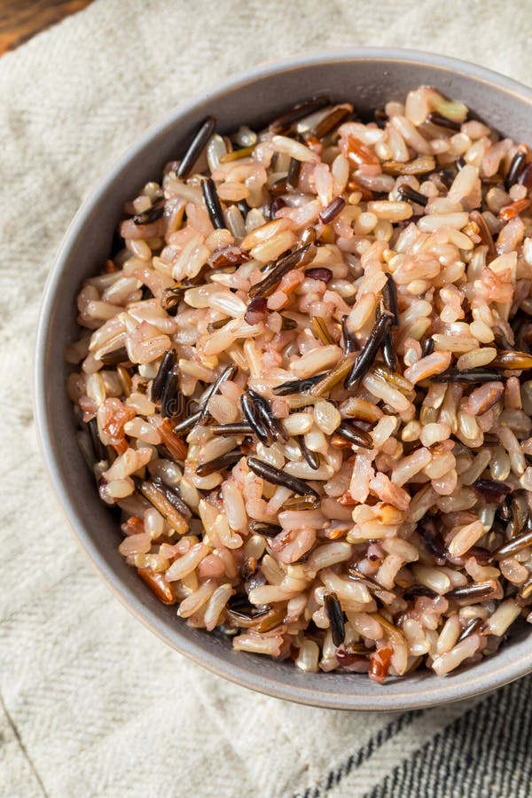 Organic Cooked Wild Rice in a Bowl Stock Image - Image of vegan ...