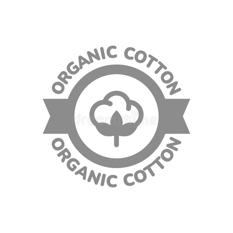 Organic Cotton Line Vector Label Stock Vector - Illustration of retro ...