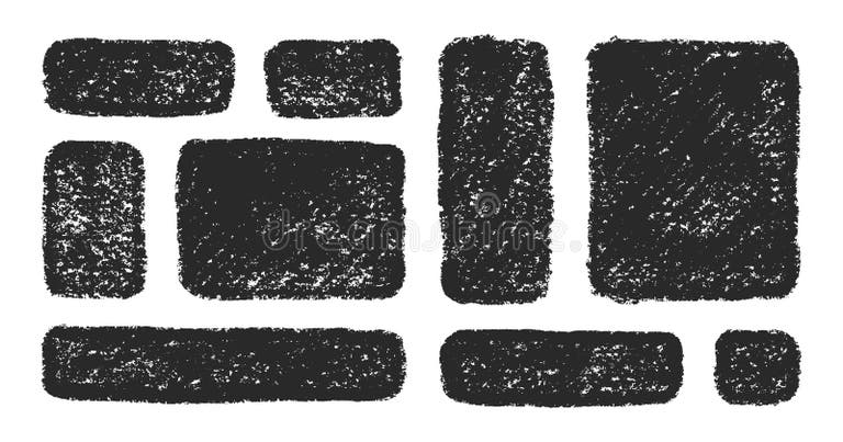 Organic Crayon Rectangle Frame Shapes Set. Hand Drawn Abstract Vector ...