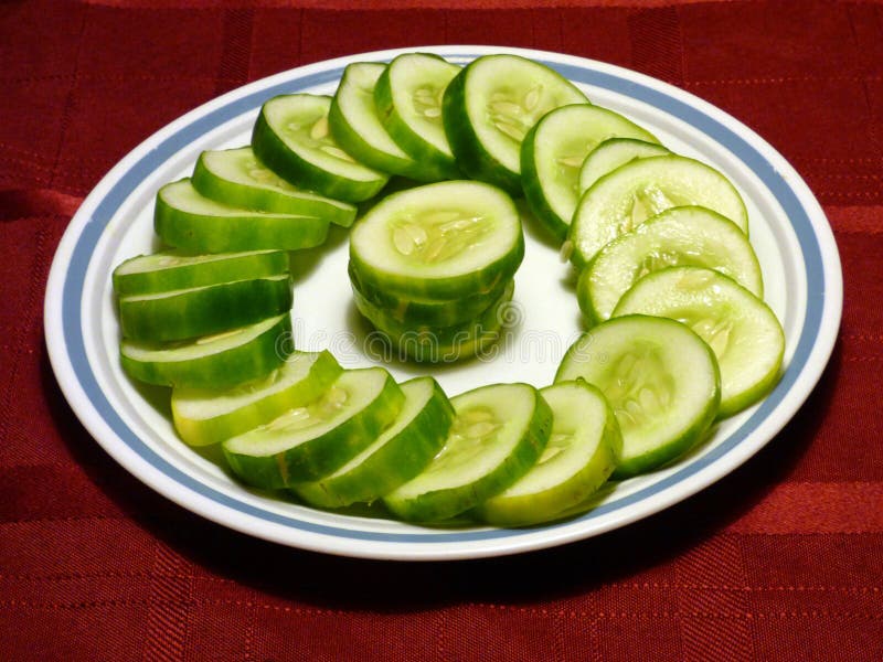 Cucumber chips platter stock image. Image of vegetables - 56963897