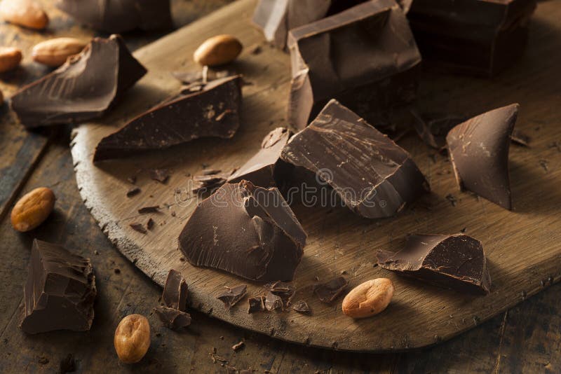 Organic Dark Chocolate Chunks Stock Image - Image of candy, cocoa: 43119575