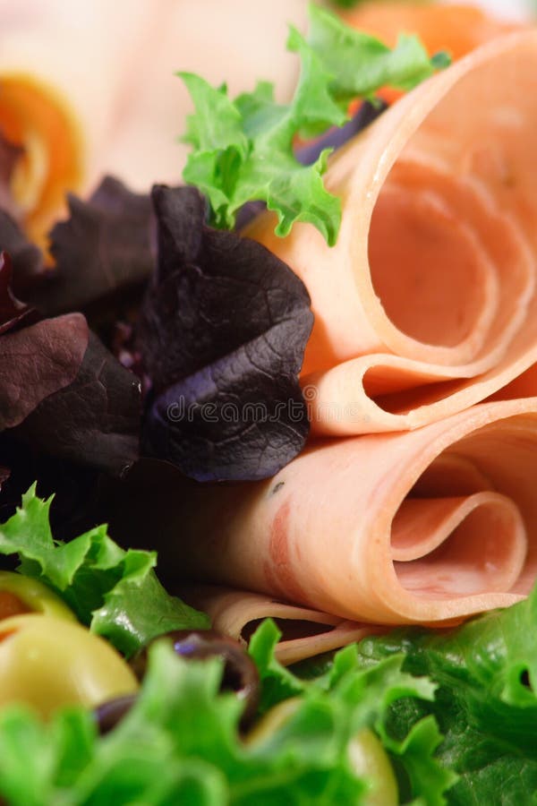 Organic deli meats stock photo. Image of olives, salami - 4856608