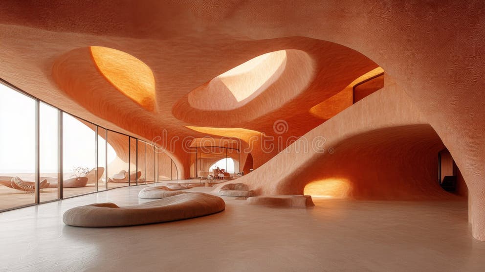 Organic Desert Architecture: a 3D Rendering of a Modern Cave Dwelling ...
