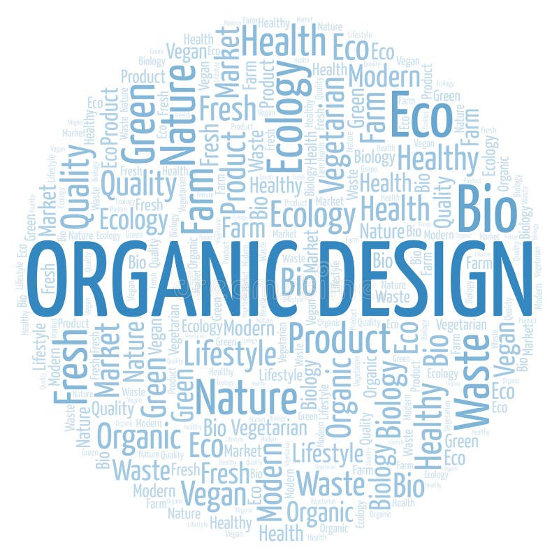 Organic Design word cloud stock illustration. Illustration of font ...