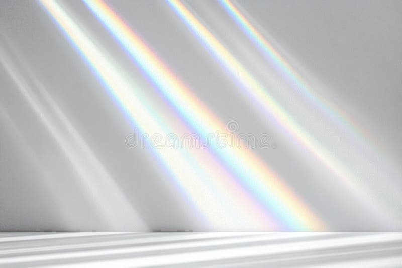 Organic Diagonal Shadow and Light Rays on White Wall with Blurred ...