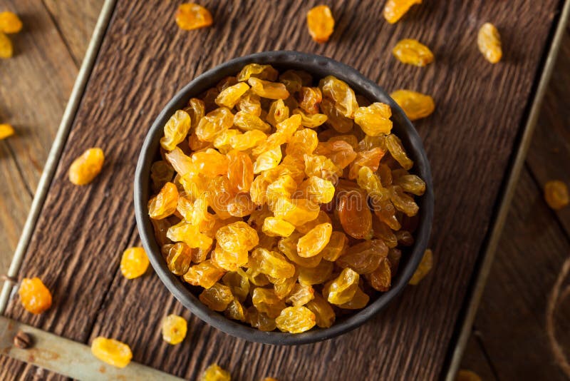 Organic Dried Golden Raisins Stock Photo - Image of abundance, gold ...