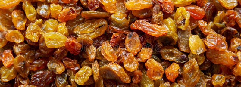 Organic Dried Raisins Background, Top View. Flat Lay, Overhead Stock ...