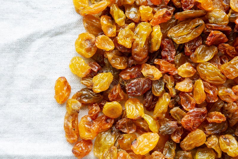 Organic Dried Raisins, Top View. Copy Space Stock Photo - Image of ...