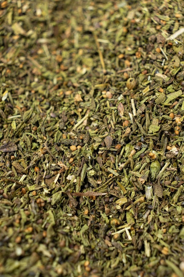 Organic Dried Savory Leaves Spice Macro. Stock Image - Image of green ...