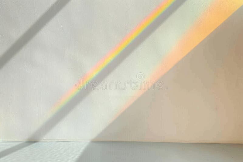 Organic Drop Diagonal Shadow and Ray of Light with Rainbow Overlay ...