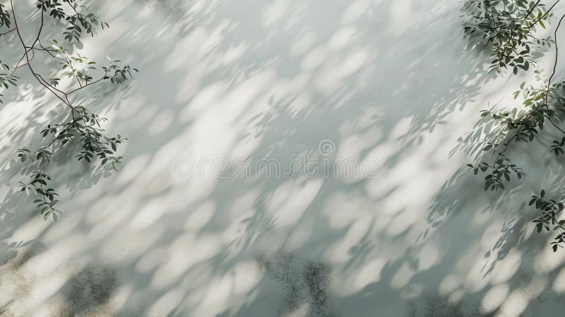 Organic Drop Shadow and Dappled Light on a White Wall for Serene Design ...