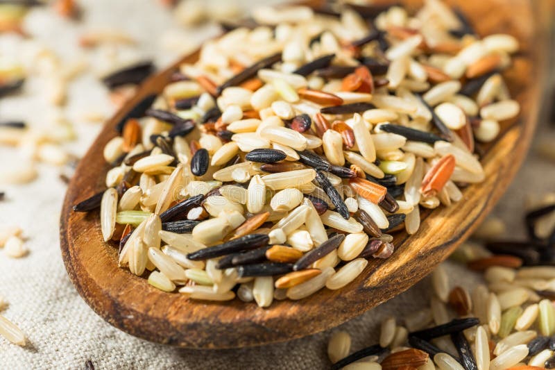 Organic Dry Asian Wild Rice Stock Photo - Image of nutrition, natural ...