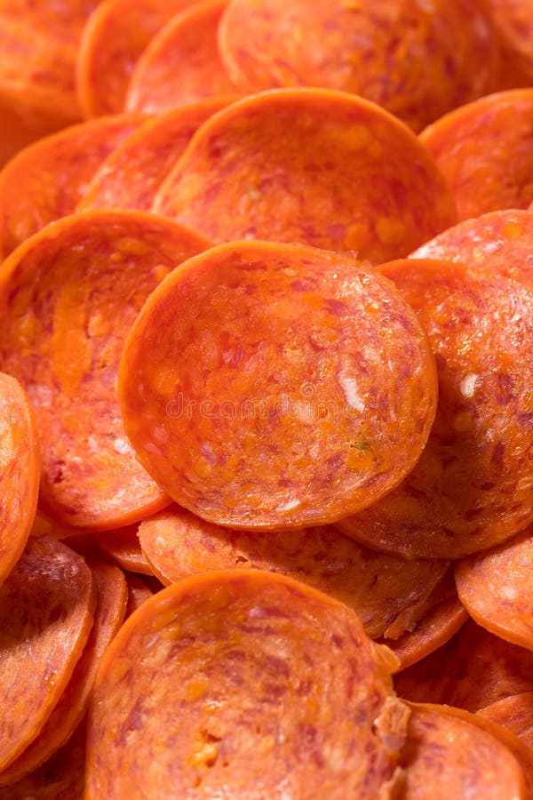 Organic Dry Beef Pepperoni Slices Stock Image - Image of slice ...