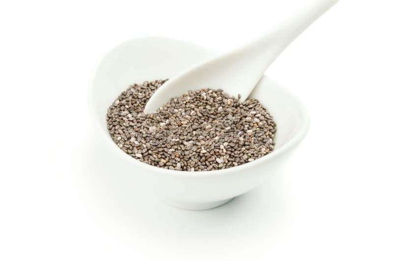 Organic Dry Chia Seeds Isolated Over a White Background Stock Photo ...