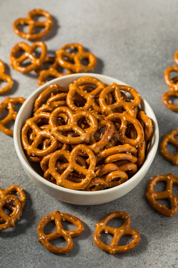 Organic Dry Mini Pretzel Crackers Stock Image - Image of food, mini ...