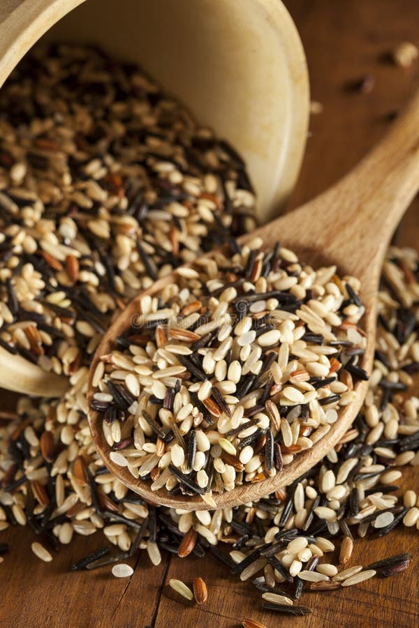 Organic Dry Multi Grain Rice Stock Photo - Image of black, ingredients ...