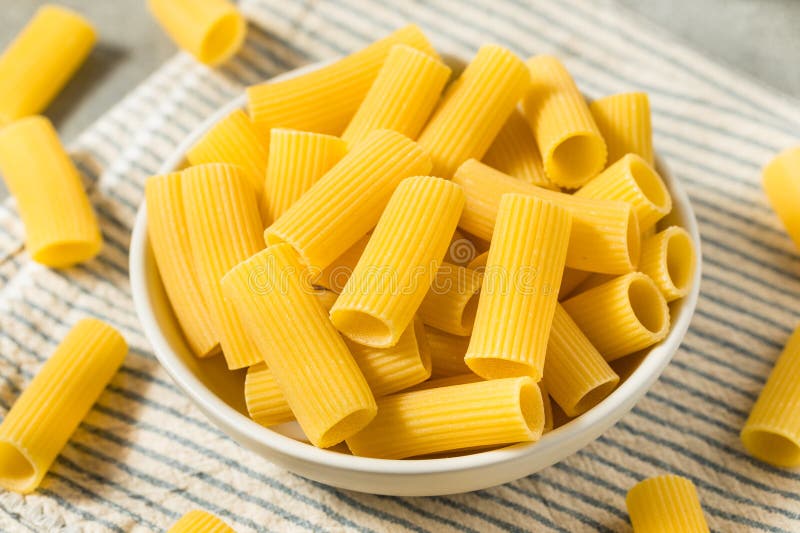Organic Dry Raw Rigatoni Pasta Stock Photo - Image of ingredient ...