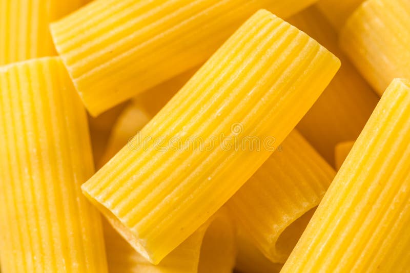 Organic Dry Raw Rigatoni Pasta Stock Image - Image of dinner, uncooked ...