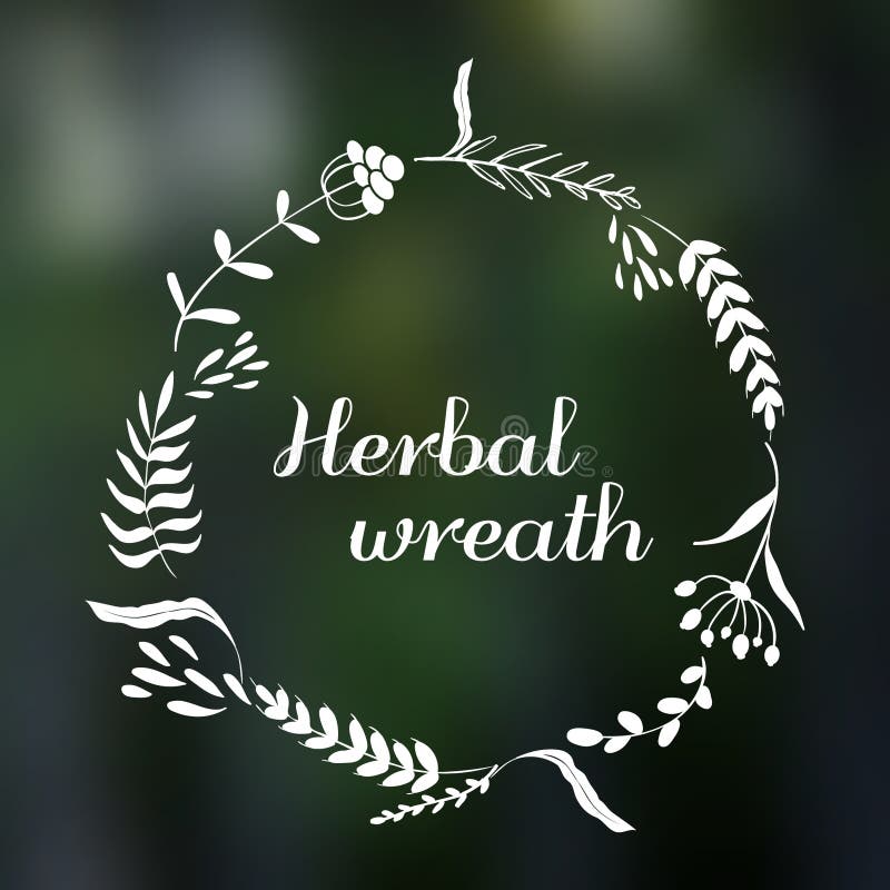Organic Eco Spring Herbal Wreath Stock Vector - Illustration of element ...
