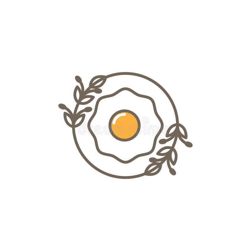 Organic Egg Fried Egg Minimalist Logo Design Vector Stock Vector ...