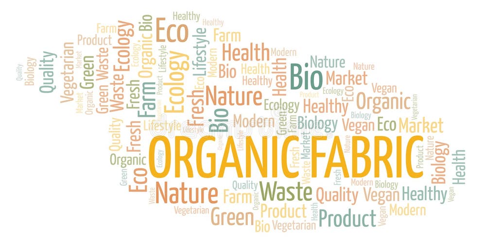 Organic Fabric word cloud. stock illustration. Illustration of fonts ...