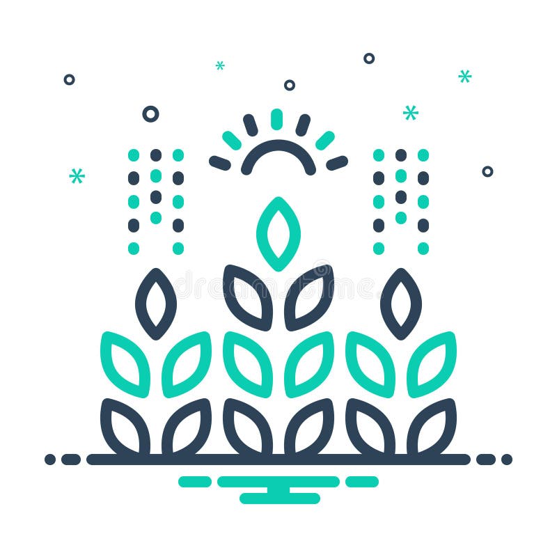 Mix Icon for Organic Farming, Organic and Leaf Stock Illustration ...
