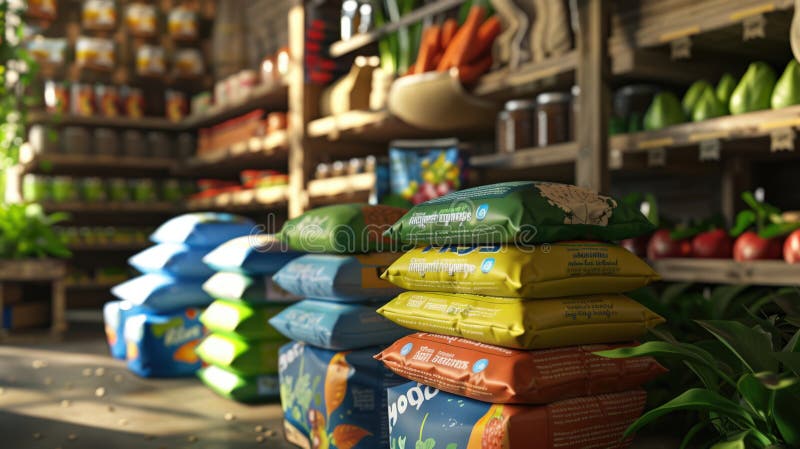 Organic Fertilizer Bags in a Farm Store Stock Image - Image of ...