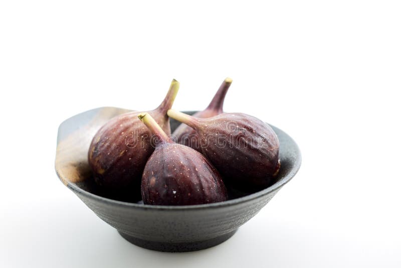 Organic Figs in a Bowl on White Table Stock Image - Image of nature ...