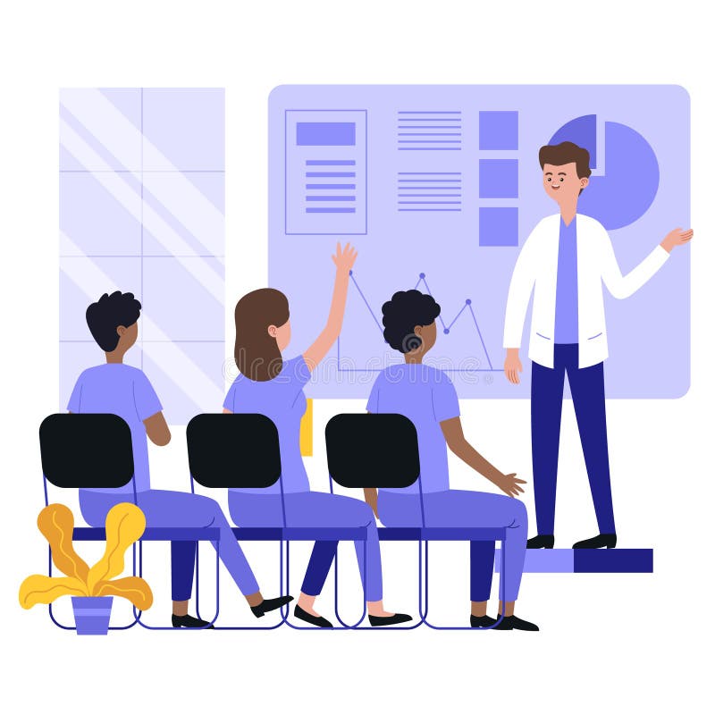 Organic Flat Medical Conference Illustration Vector Illustration. Stock ...