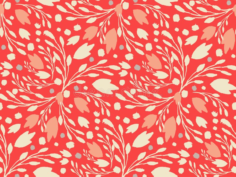 Organic Floral Pattern in Rich Warm Colors Stock Vector - Illustration ...