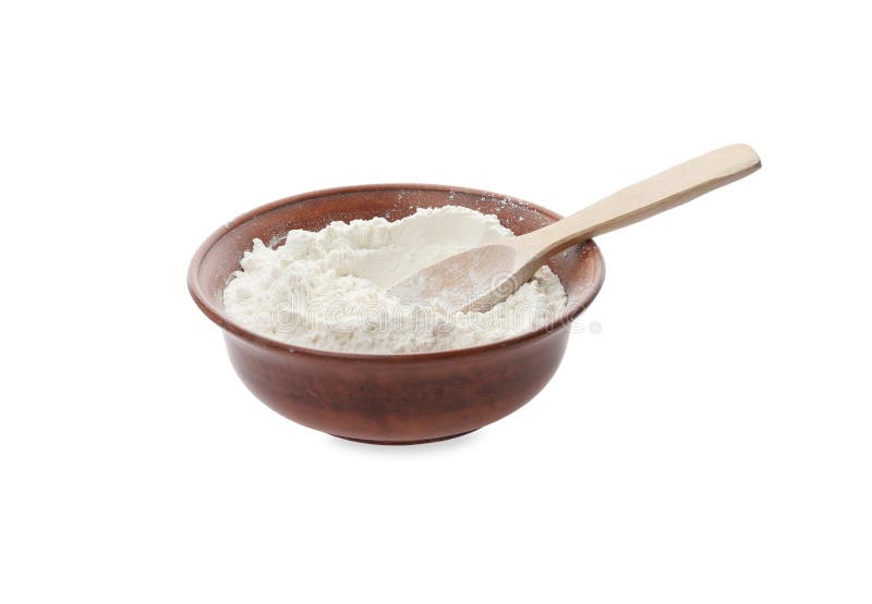 Organic Flour in Bowl Isolated Stock Image - Image of recipe, culinary ...