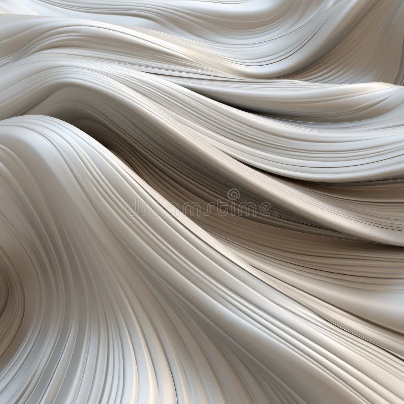 Organic Flow: a Sculpted 3d Wavy Pattern with Metallic Surfaces Stock ...