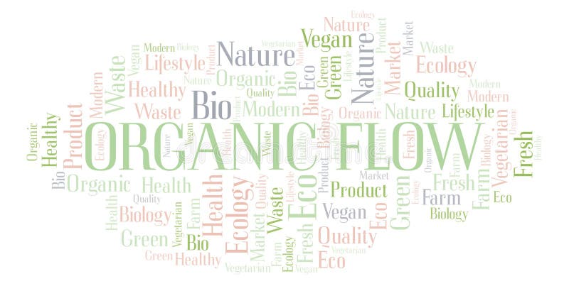 Organic Flow word cloud. stock illustration. Illustration of fonts ...