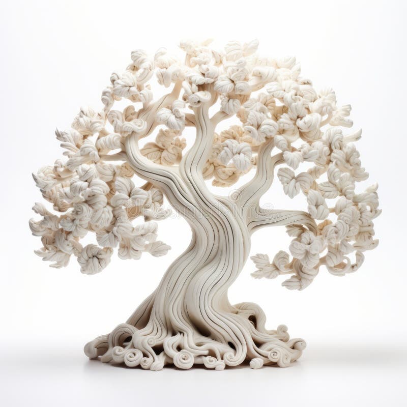 Organic Flowing Forms: Ceramics Tree Carving with Monochromatic Color ...