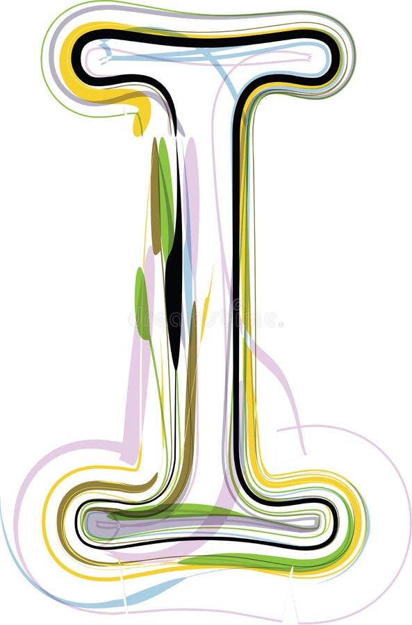 Organic Font Illustration. Letter I Stock Vector - Illustration of ...