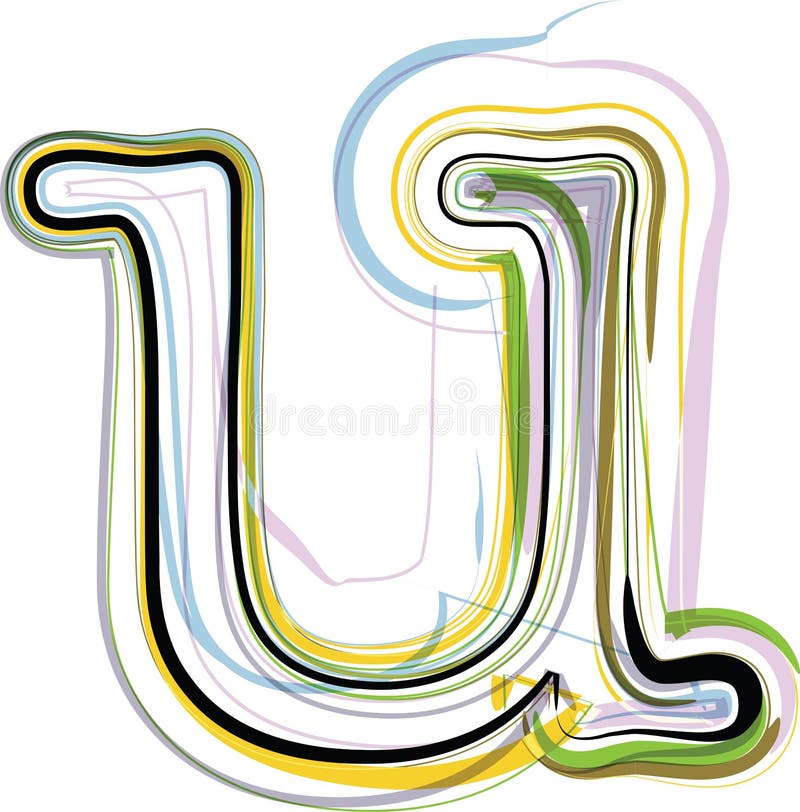 Organic Font Illustration. Letter U Stock Vector - Illustration of life ...