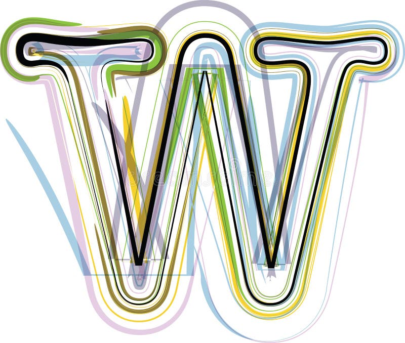 Organic Font Illustration. Letter W Stock Vector - Illustration of ...