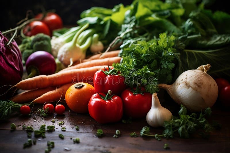 Organic Food Assortment: Fresh Background Feast, Generative Ai Stock ...