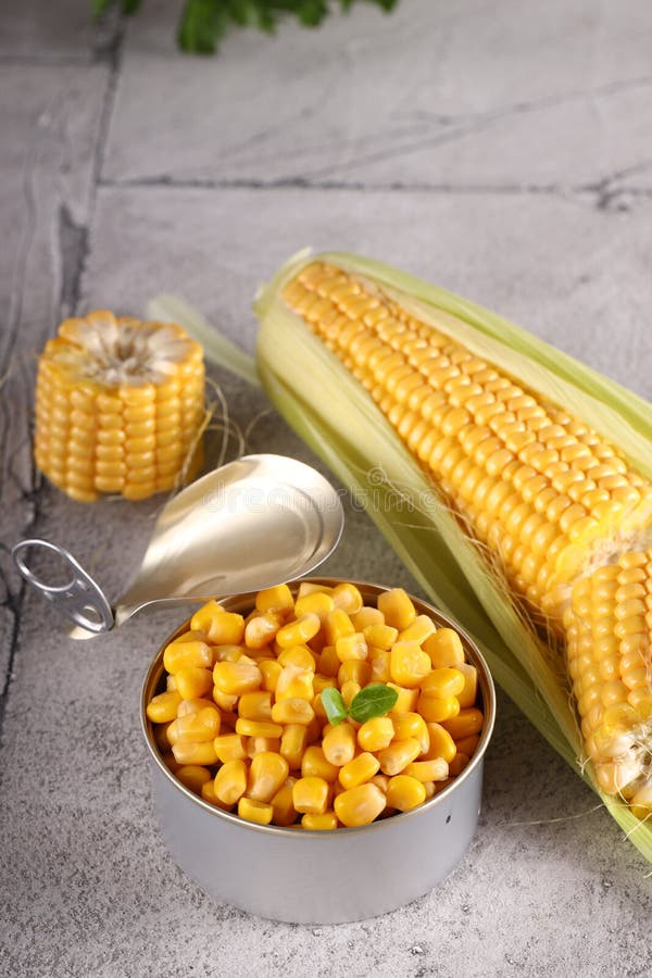 Organic food canned corn stock photo. Image of healthy - 254550310