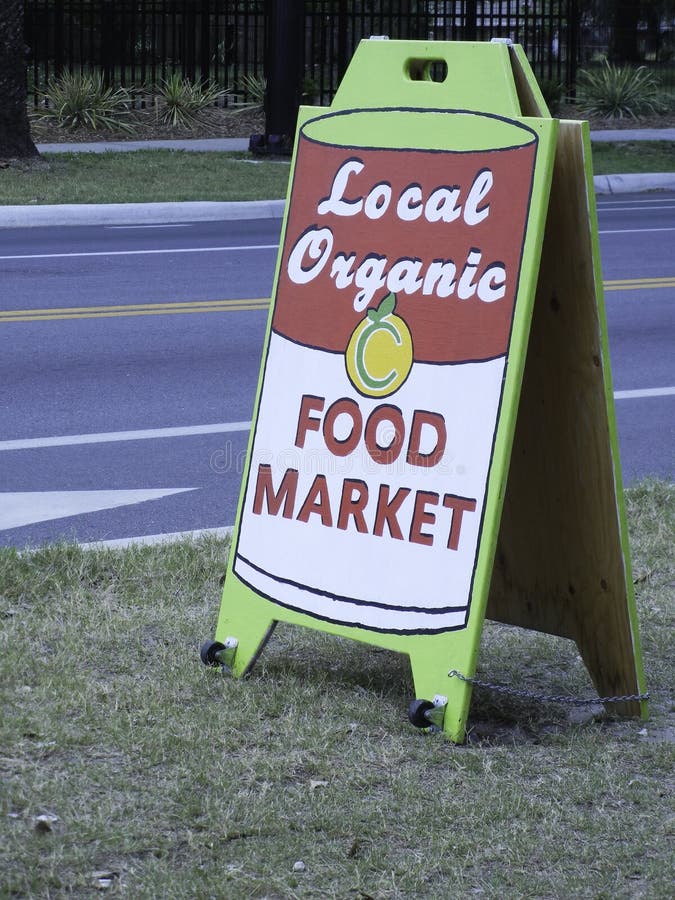 Organic Food Market Signage Stock Image - Image of fresh, market: 148277537