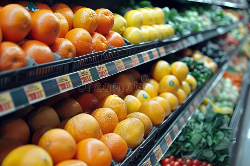 Organic Food Section in a Modern Grocery Store Stock Illustration ...